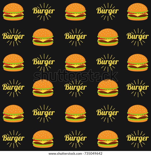 Burger Food Pattern Vector Design Wallpaper Stock Vector (Royalty Free ...