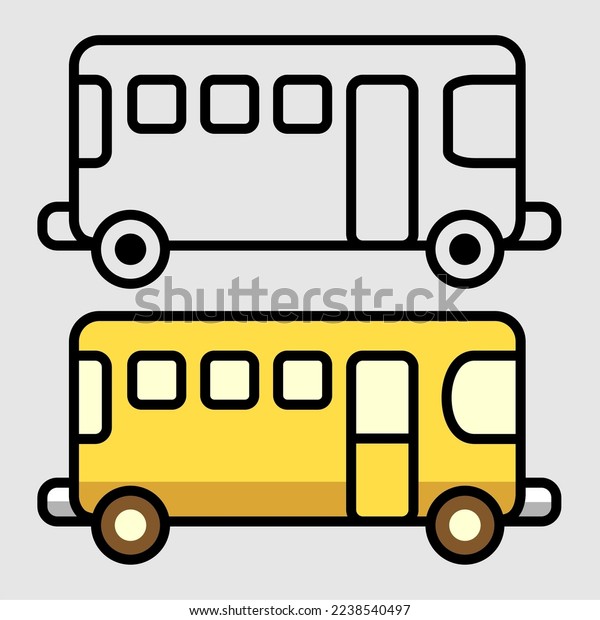 Bus Vector Bold Line Art Stock Vector (Royalty Free) 2238540497 ...