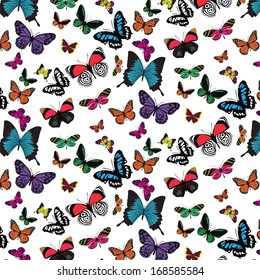 Colorful Print Pattern Seamless Butterflies Butterflies Stock Vector (Royalty Free) 446304553 ...