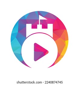 Button Play Castle Vector Logo Combination Stock Vector (Royalty Free ...