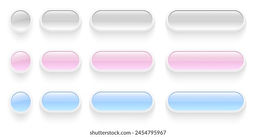 Gray Buttons Set Glossy Isolated Icons Stock Vector (Royalty Free ...