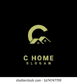 C Home Initial Gold Logo Icon Stock Vector (Royalty Free) 1674747709 ...