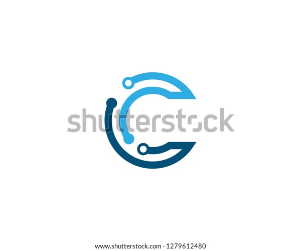 C Letter Technology Logo Template Vector Stock Vector (Royalty Free ...