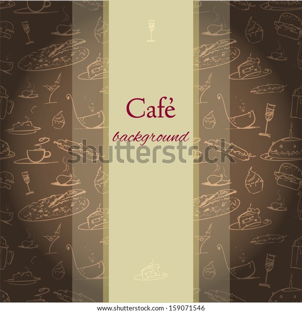 Cafe Background Tiny Drawings Stock Vector (Royalty Free) 159071546 ...