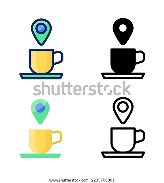 Cafe Location Pointer Location Icons Vector Stock Vector (Royalty Free ...