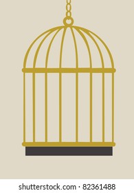 Bird Cage Flat Clipart Vector Illustration Stock Vector (Royalty Free ...