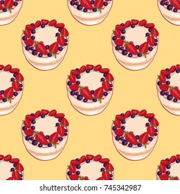 Cake Pattern Vector Illustration Stock Vector (Royalty Free) 745750324 ...