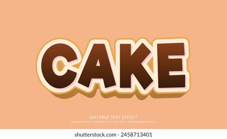 Cake Text Effect Template Editable Design Stock Vector (Royalty Free ...