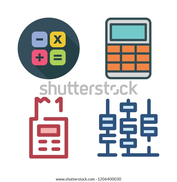 Calculation Icon Set Vector Set About Stock Vector (Royalty Free ...