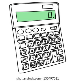 Vector Sketch Calculator Hand Draw Illustration Stock Vector (Royalty ...