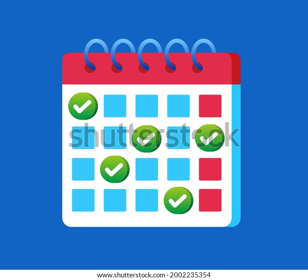 Calender Flat Vector Illustration Time Management Stock Vector (Royalty ...