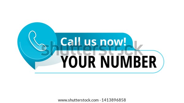 Call Us Button Template Phone Number Stock Vector (Royalty Free ...