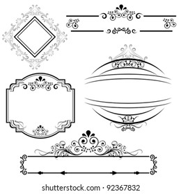 Calligraphic Border Frame Designs Stock Vector (Royalty Free) 92367832 ...