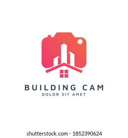 Camera Building Negative Space Logo Design Stock Vector (Royalty Free ...