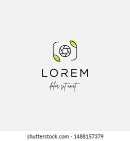 Camera Shutter Leaf Logo Design Vector Stock Vector (Royalty Free ...