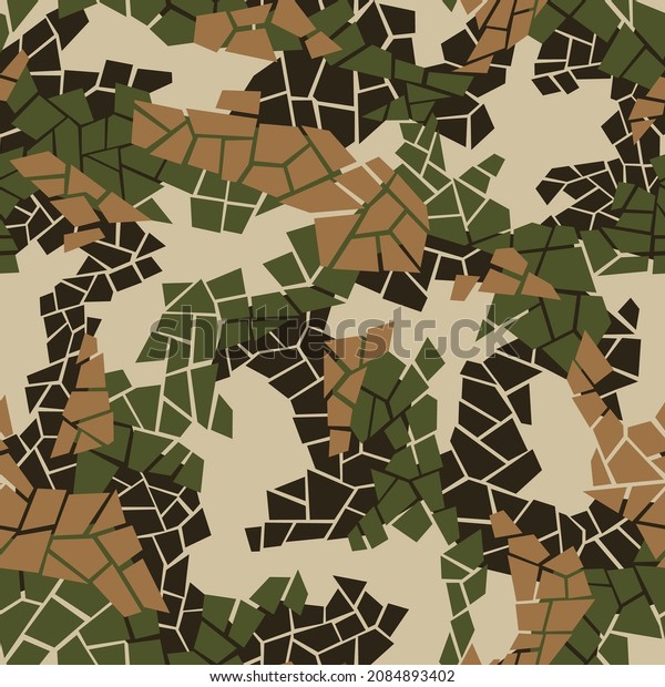 Camouflage Texture Seamless Pattern Chaotic Tiles: เวกเตอร์สต็อก (ปลอด ...