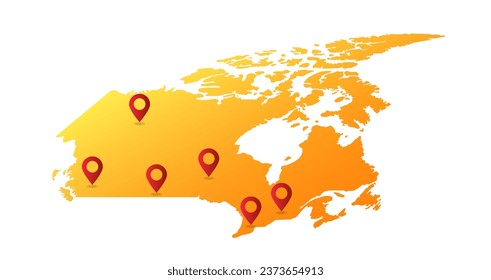 Canada Map Pin Location Vector Illustration Stock Vector (Royalty Free ...