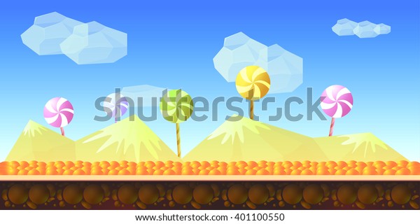 Candy Game Background 2d Game Application Stock Vector (Royalty Free ...