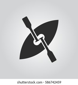 Canoe Flat Icon Vector Stock Vector (Royalty Free) 586742459 | Shutterstock