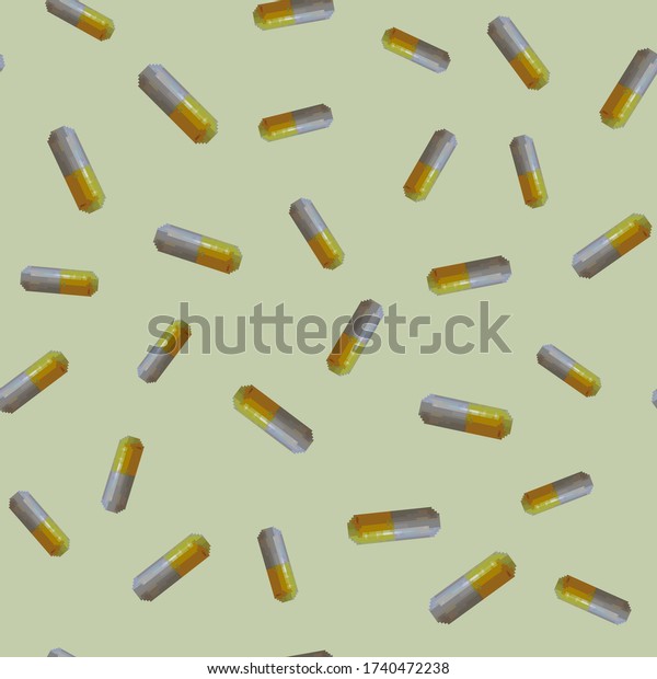 Capsules Seamless Pattern Pixel Graphics Medical Stock Vector (Royalty ...