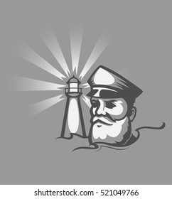 Captain Lighthouse Stock Vector (Royalty Free) 521049766 | Shutterstock