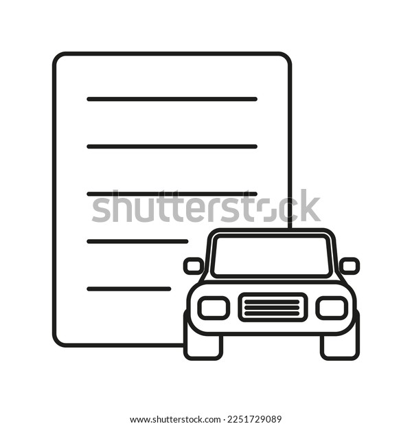 Car Certificate Car Document Icon Vector Stock Vector (Royalty Free ...