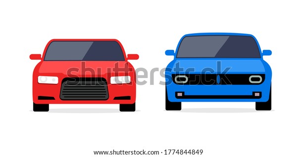 Car Front View Vector Flat Icon Stock Vector (Royalty Free) 1774844849 ...