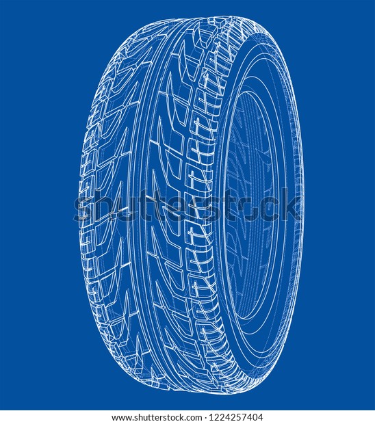 Car Tire Concept Vector Rendering 3d Stock Vector (Royalty Free ...