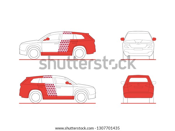 Car Vector Mockup Template Stock Vector (Royalty Free) 1307701435 ...