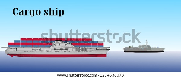 Cargo Ship Vector Stock Vector (Royalty Free) 1274538073 | Shutterstock