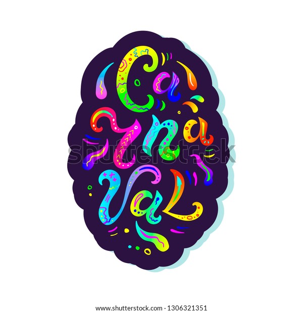 Carnaval Text Logo Badge Patch Isolated Stock Vector (Royalty Free ...