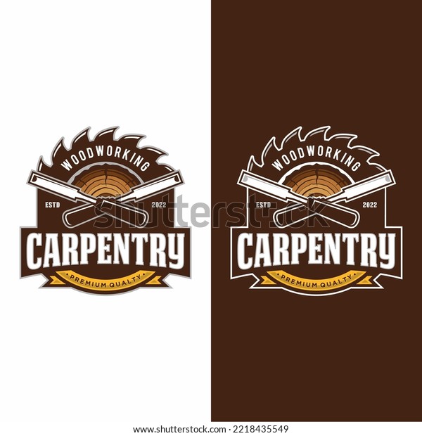 Carpenter Logo Design Template Carpentry Badge Stock Vector (Royalty ...