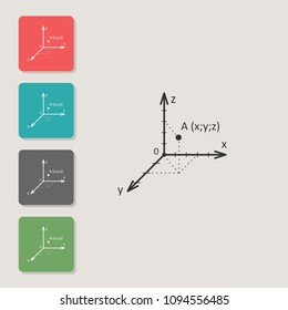 Cartesian System Coordinates Vector Icon Symbol Stock Vector (Royalty ...