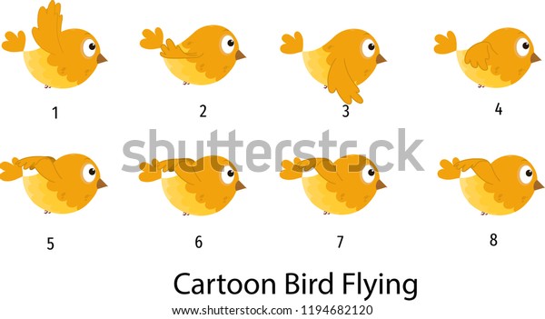 Cartoon Bird Flying Vector Stock Vector (Royalty Free) 1194682120 ...