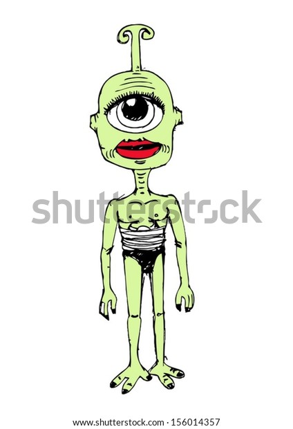 Cartoon Character Alien Stock Vector (Royalty Free) 156014357 ...