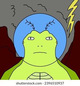 Cartoon Character Lightning Emanating His Head Stock Vector (Royalty ...