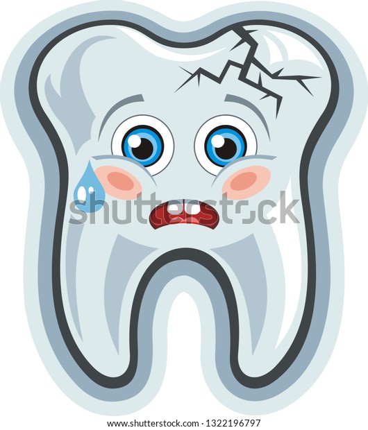 Cartoon Crying Tooth Vector Stock Vector (Royalty Free) 1322196797 ...