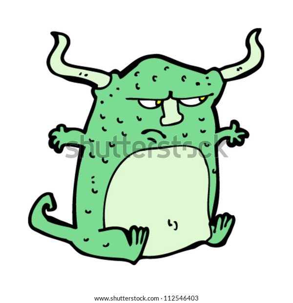 Cartoon Grumpy Little Devil Stock Vector (Royalty Free) 112546403 ...