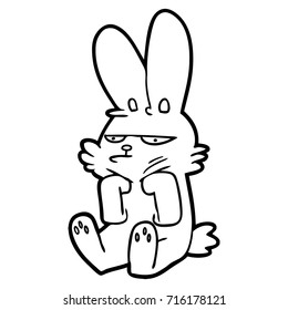Cartoon Grumpy Rabbit Stock Vector (Royalty Free) 716178121 | Shutterstock
