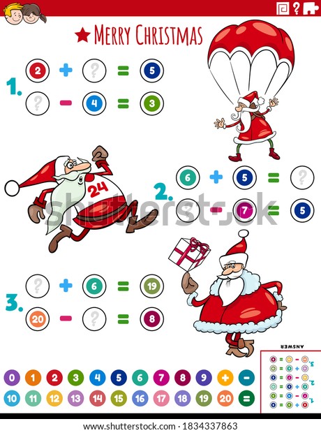 Cartoon Illustration Educational Mathematical Addition Subtraction ...