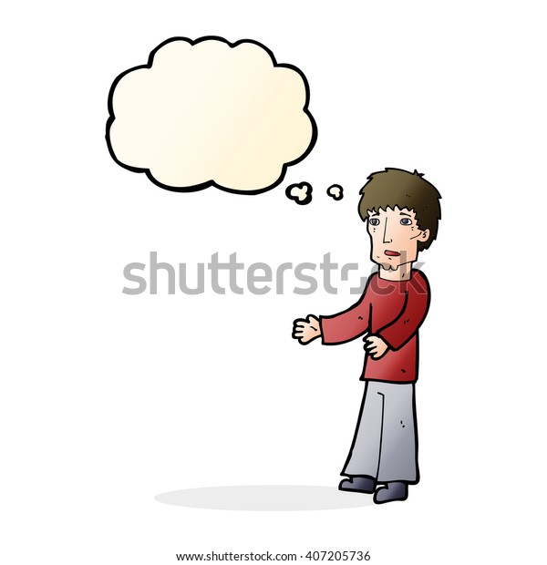 Cartoon Man Explaining Thought Bubble Stock Vector (Royalty Free ...