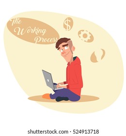 Cartoon Man Programmer Working Coding Programming Stock Vector (Royalty Free) 524913718 ...