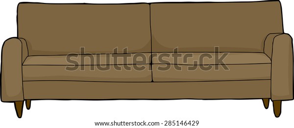 Cartoon Single Sofa Over Isolated White Stock Vector (Royalty Free ...