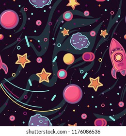 Hand Drawn Seamless Pattern Constellations Planet Stock Vector (Royalty ...