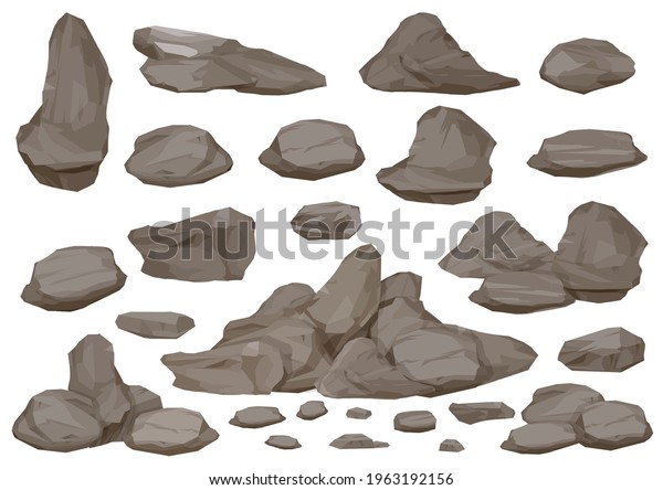 Cartoon Stone Set Vector Isolated Image Stock Vector (Royalty Free ...