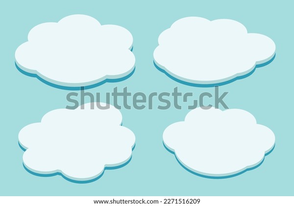 Cartoon Style Cloud Set Vector Stock Vector (Royalty Free) 2271516209 ...