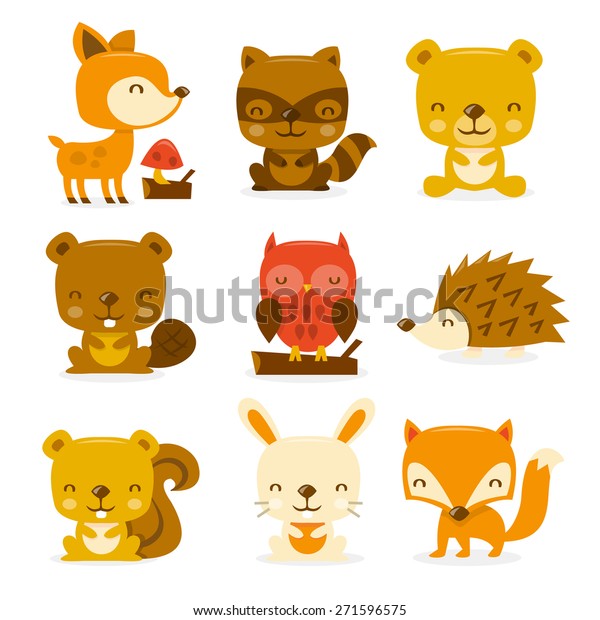 Cartoon Vector Illustration Set Super Cute Stock Vector (Royalty Free ...