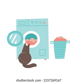 Cat And Laundry: Over 416 Royalty-Free Licensable Stock Illustrations ...