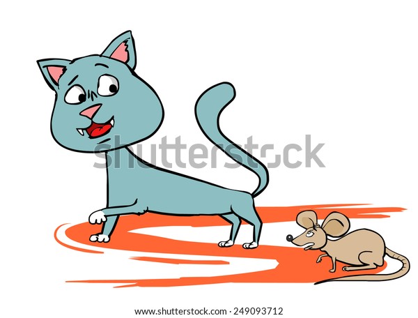 Cat Mouse Walking Stock Vector (Royalty Free) 249093712 | Shutterstock