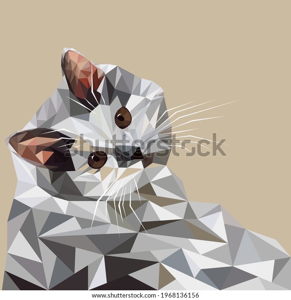 Cat Style Low Poly Graphics Design Stock Vector (Royalty Free ...